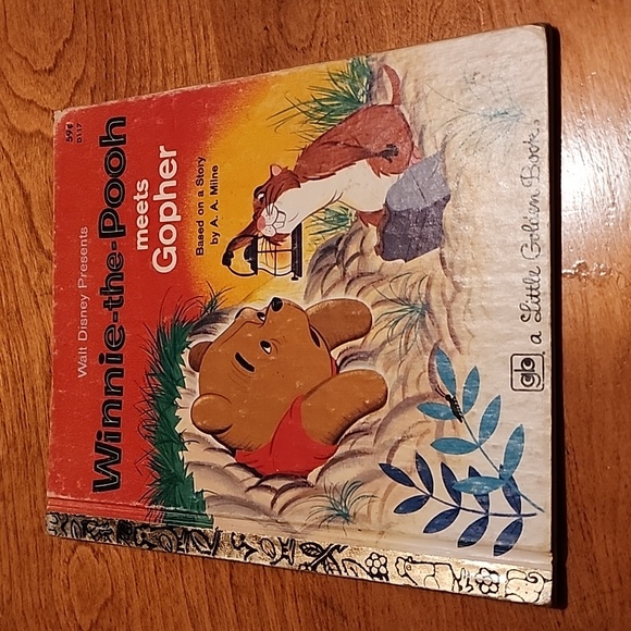 Little Golden Book | Other | Winniethepooh Meets Gopher Book | Poshmark